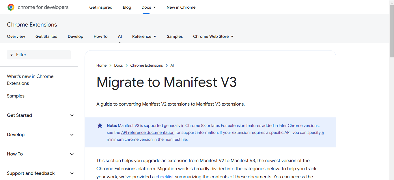 The Transition from Manifest V2 to Manifest V3